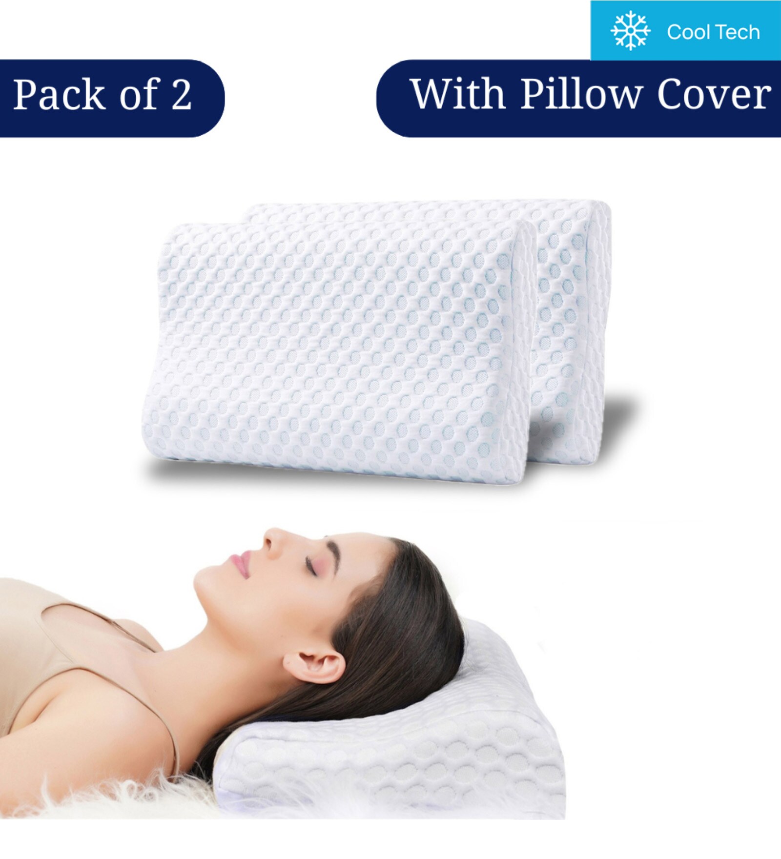 Buy Classic Flakes Cooling Gel Memory Foam 24 x 16 Inch Pillows (Set of2) at 48% OFF by Dormyo ...