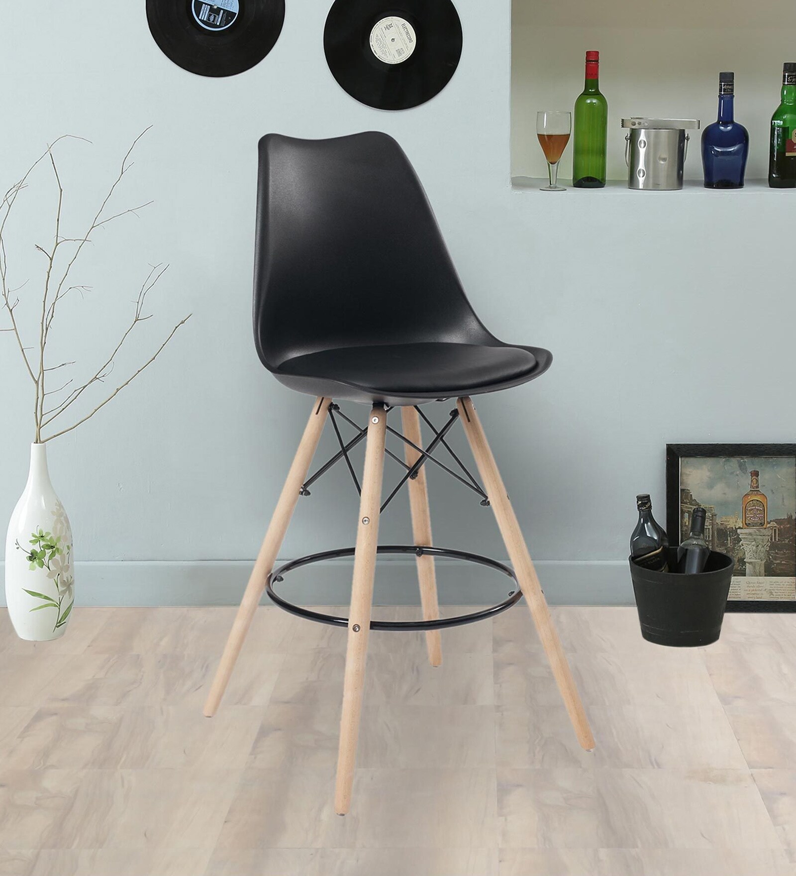 Buy Oreo Full Back Bar Stool in Black Colour at 6% OFF by Finch Fox ...