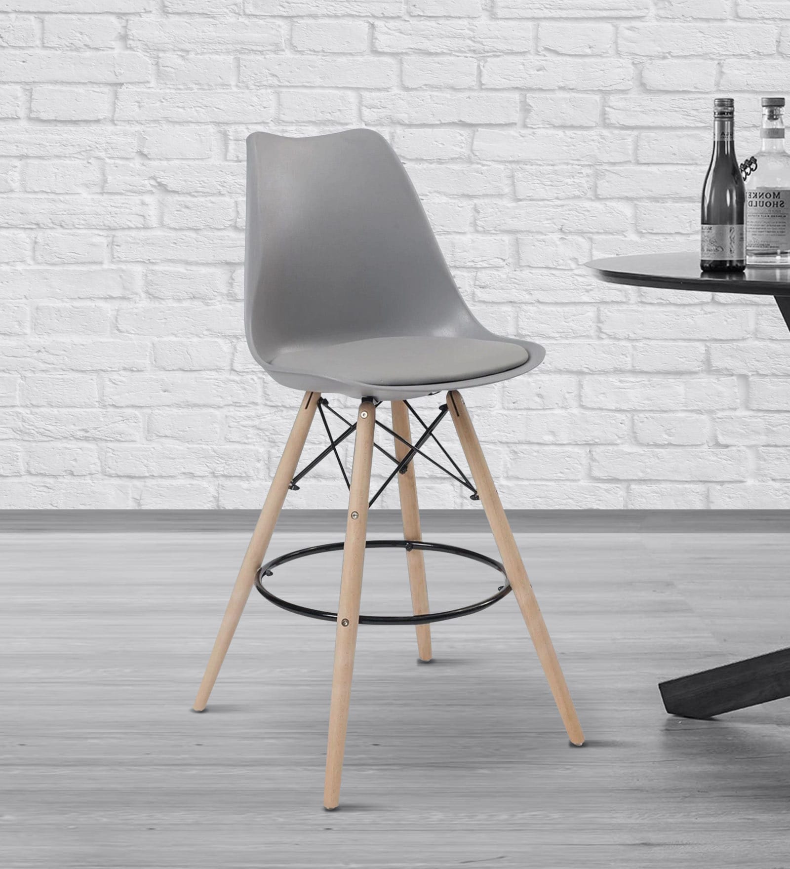 Buy Oreo Full Back Bar Stool in Grey Colour at 6% OFF by Finch Fox ...