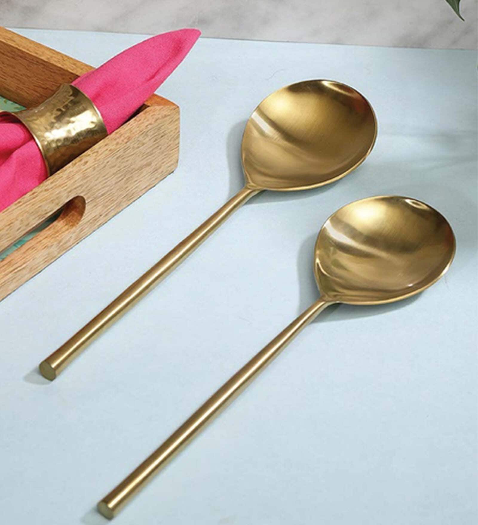 Buy Classic Gold (Set of 2) Stainless Steel Fork & Spoon Set at 14% OFF ...