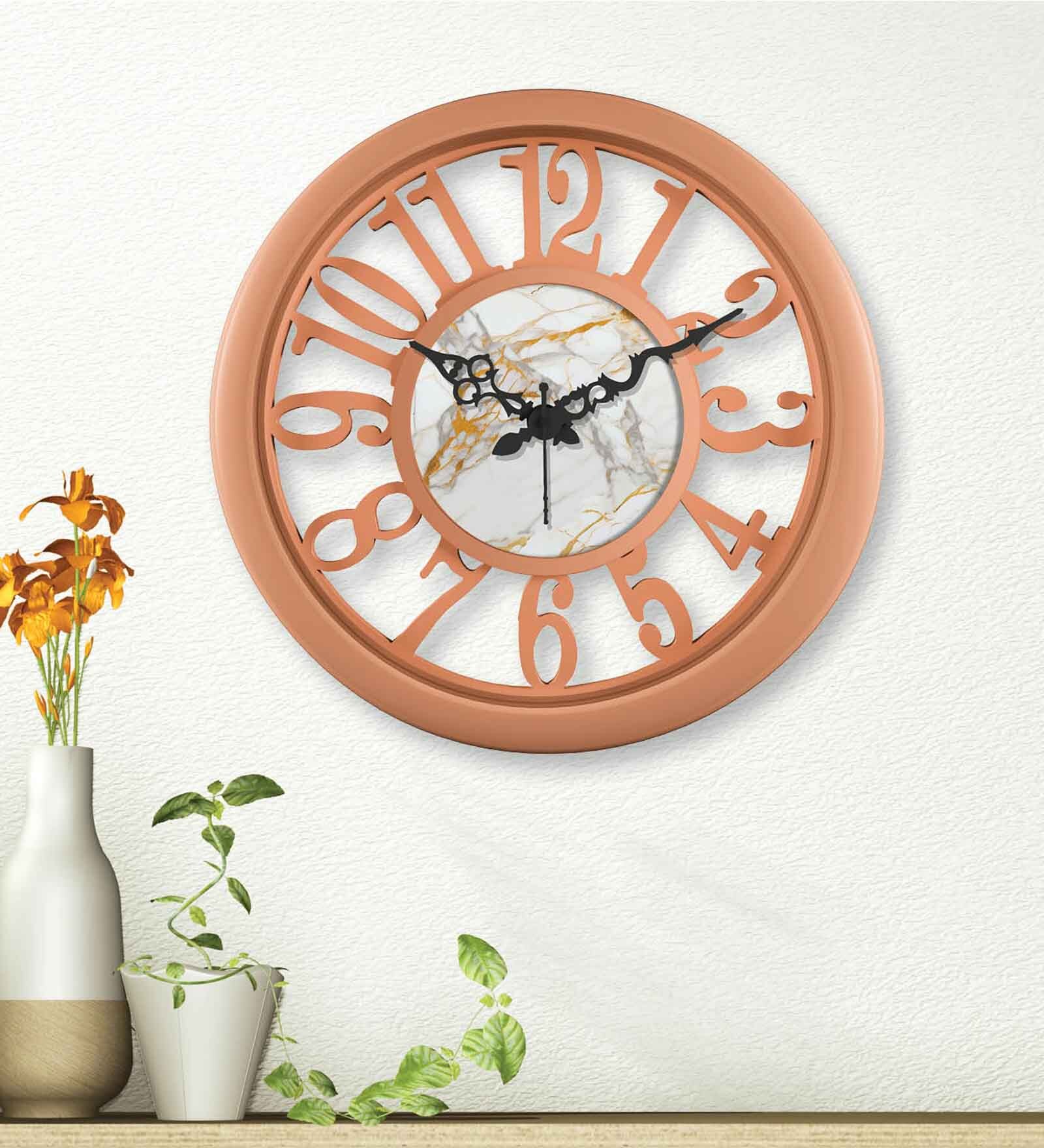 Buy Classic Peach Plastic Modern Wall Clock at 38% OFF by Random ...