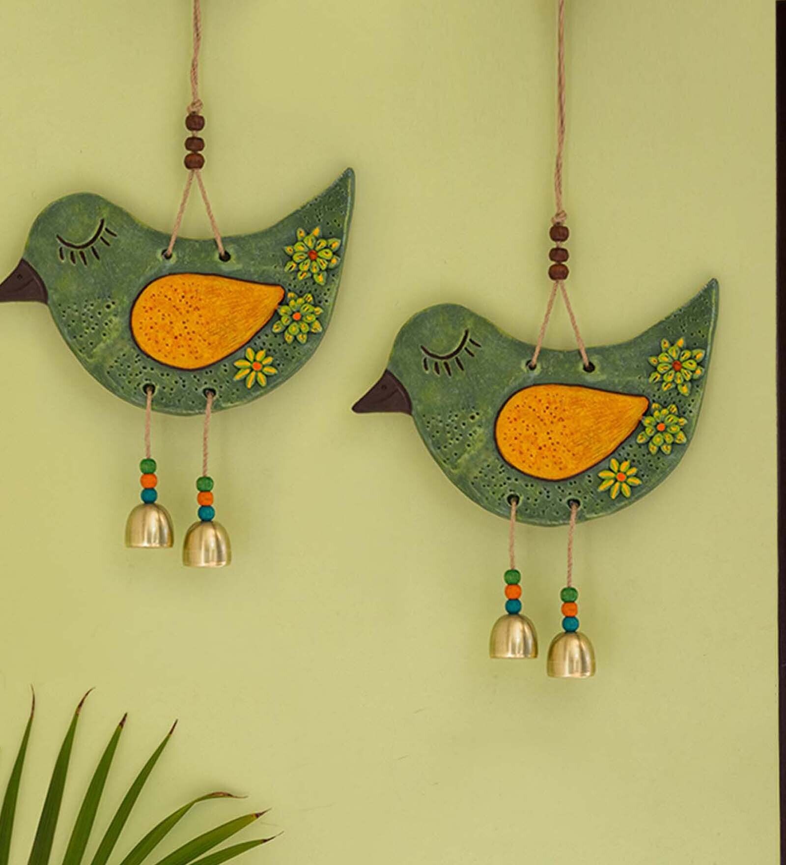 Buy Clinkering Sparrows Handmade & Hand-painted Decorative Wall Hanging ...