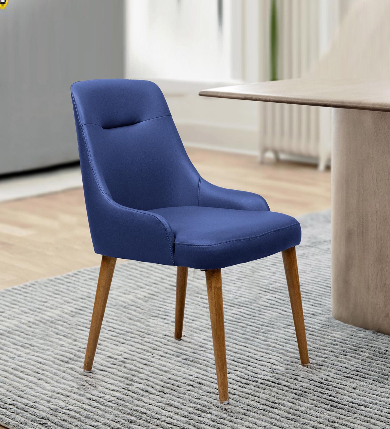 Buy Clip Upholstered Dining Chair In Dark Blue Colour (Set of 2) at 31% ...