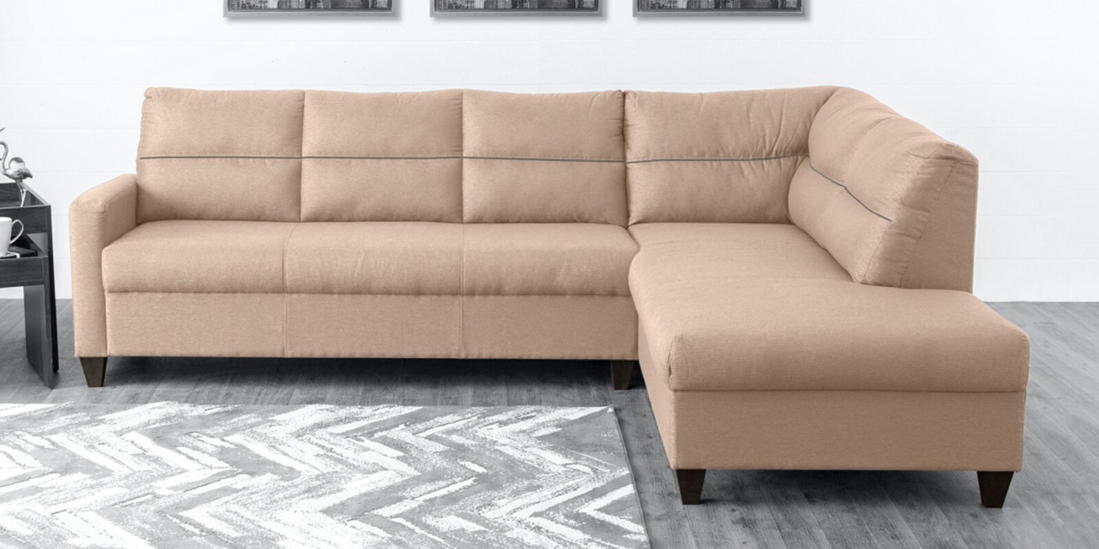 Buy Greenwolf Fabric Corner Sofa in Beige Colour at 12% OFF by Woodsworth from Pepperfry | Pepperfry