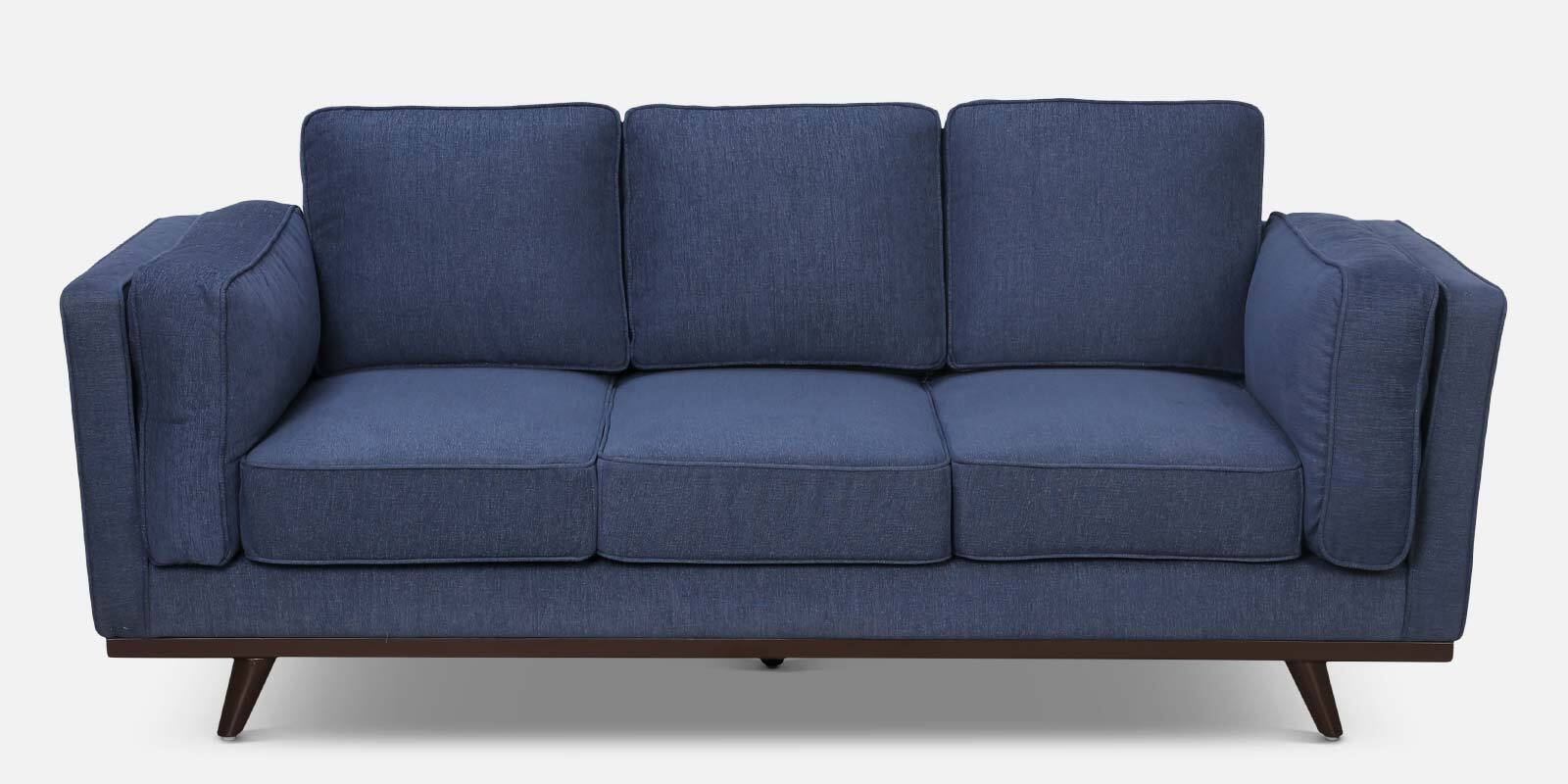 Buy Bruges Fabric 3 Seater Sofa In Navy Blue Colour at 10% OFF by ...