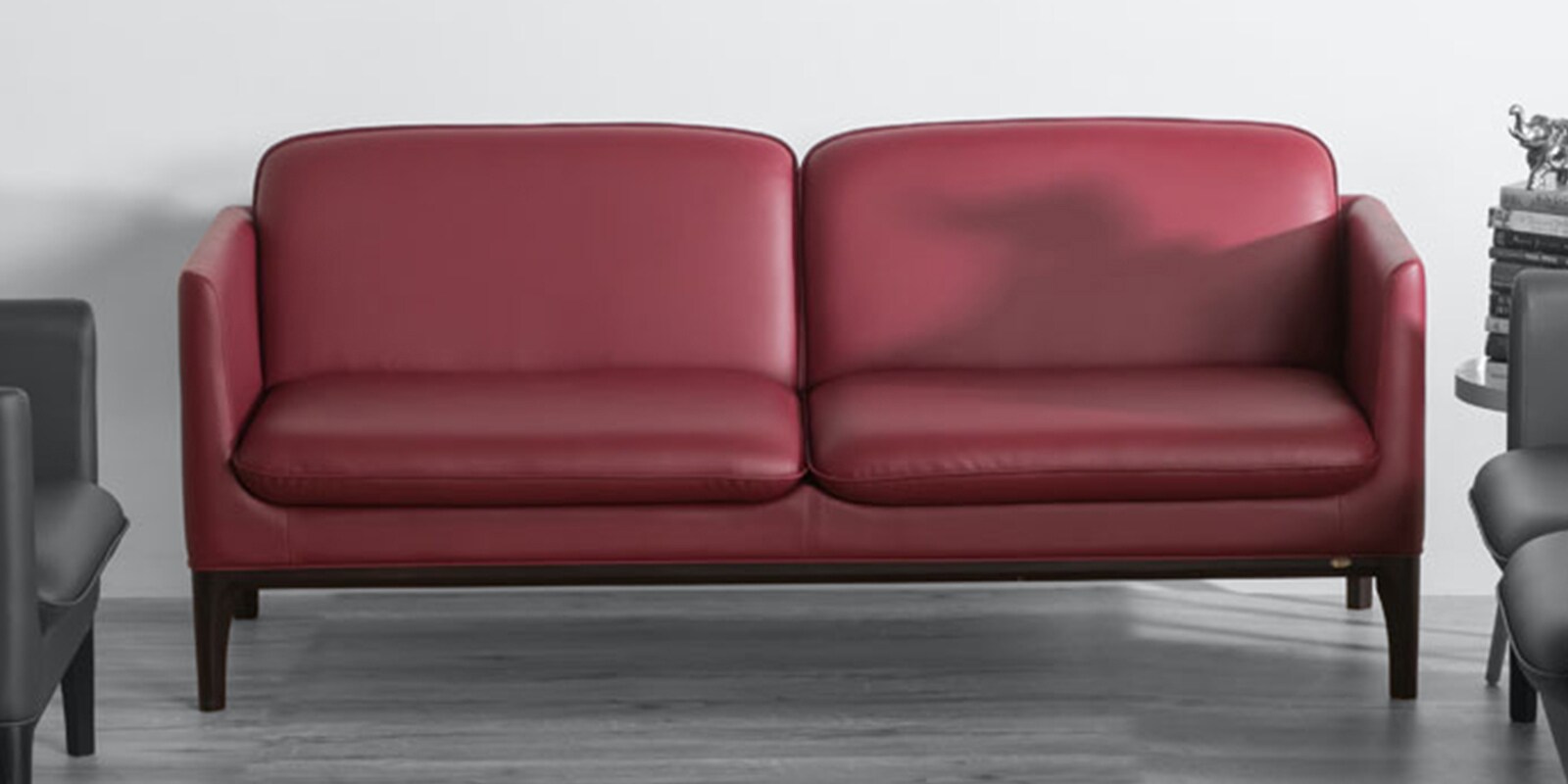 Buy Clement Leatherette 3 Seater Sofas in Red Colour at 35% OFF by ...