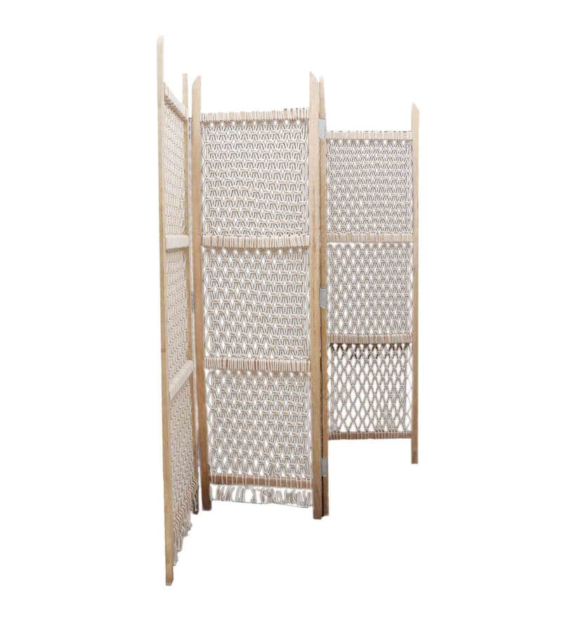 Buy Clark Macrame Room Divider in Off White Colour by Craft Palette ...