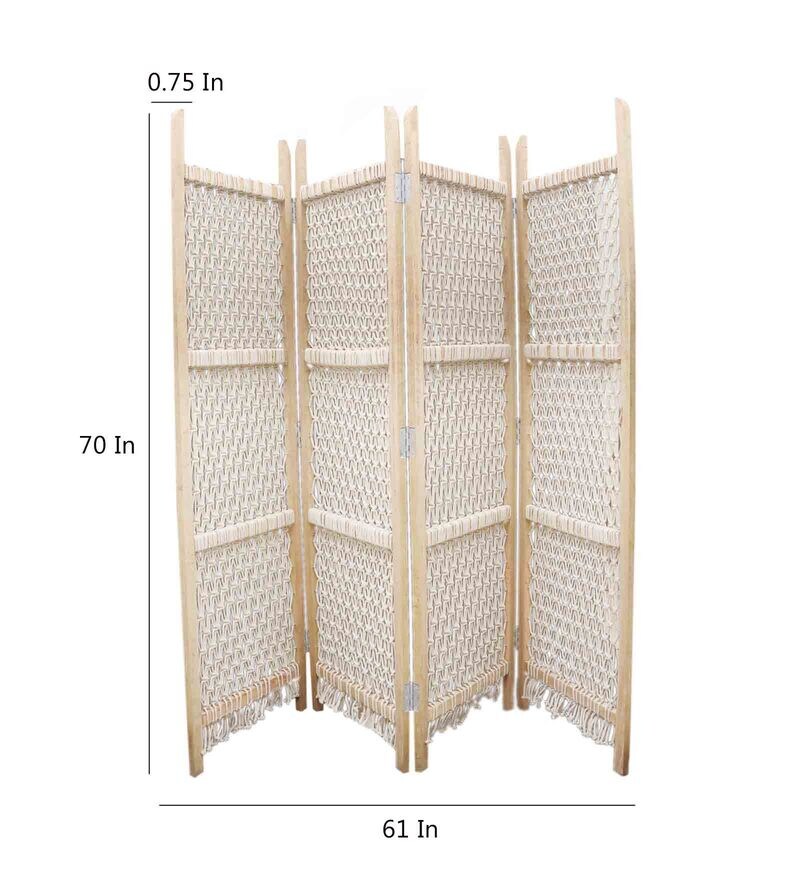 Buy Clark Macrame Room Divider in Off White Colour by Craft Palette ...
