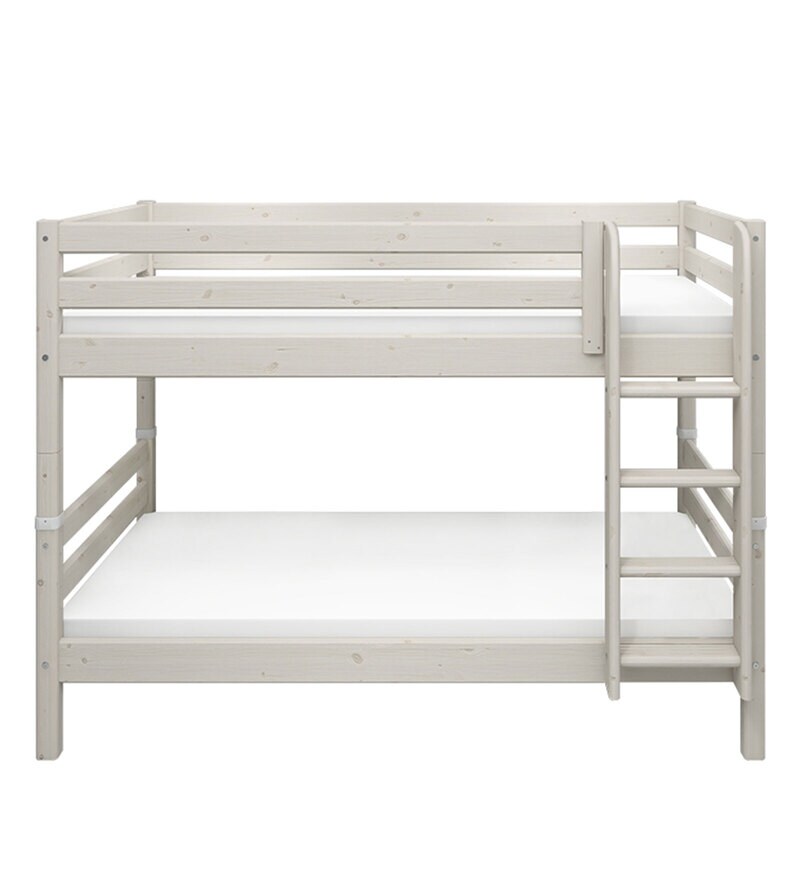 Buy Classic Solid Wood Bunk Bed in White Finish by Flexa Online - Bunk ...