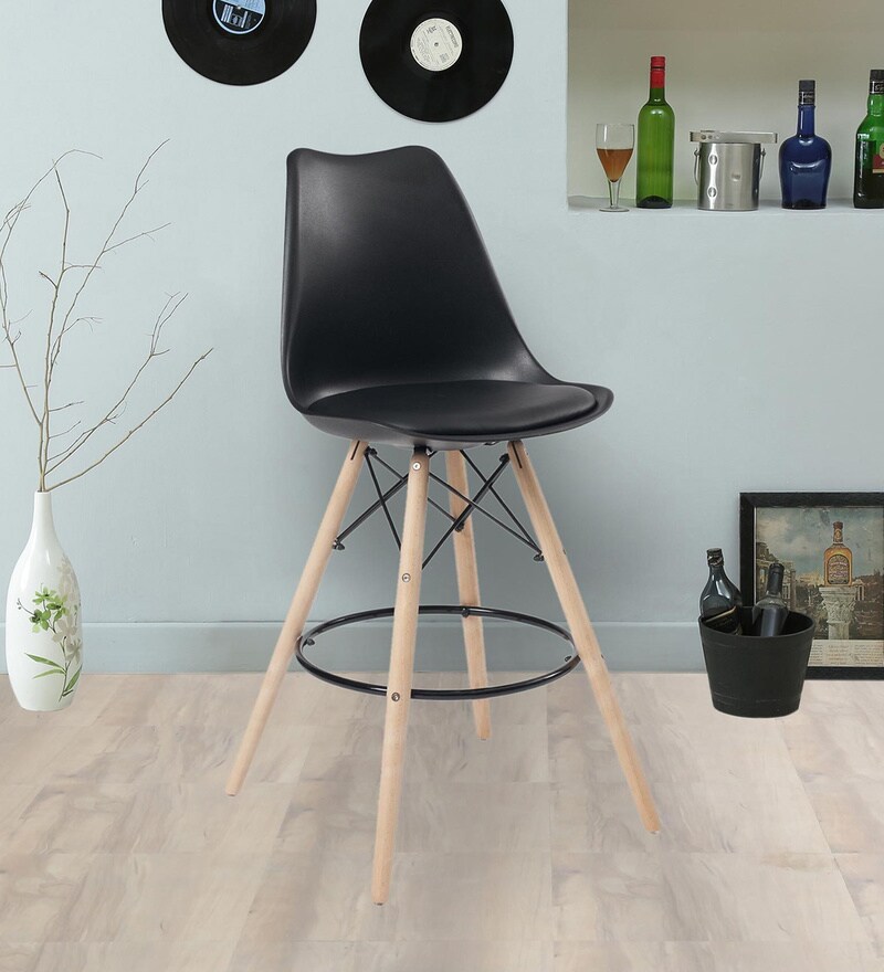 Buy Oreo Full Back Bar Stool in Black Colour by Finch Fox Online - Mid ...