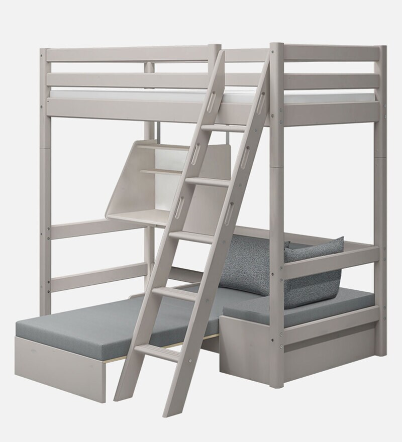 Buy Classic Solid Wood Bunk Bed in Dark Grey Finish by Flexa Online ...
