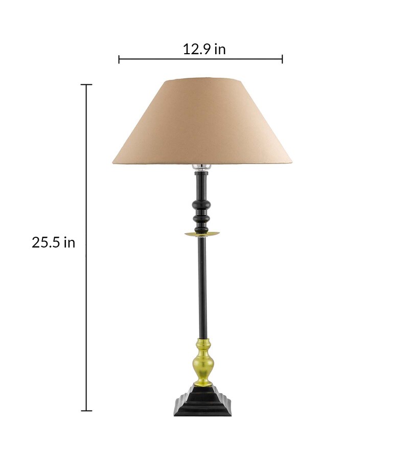 Buy Classic Imperial Black Golden Riveria Table Lamp, Blue Cone Shade ...