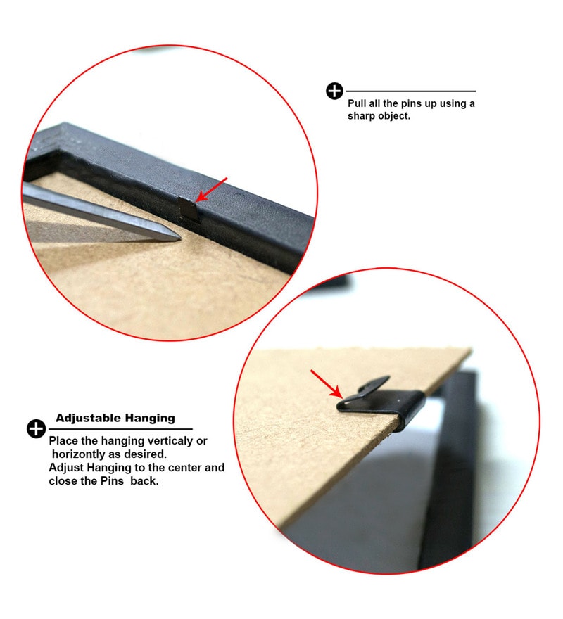 Buy Black Synthetic Wood wall photo frame set of 11 By Art Street ...