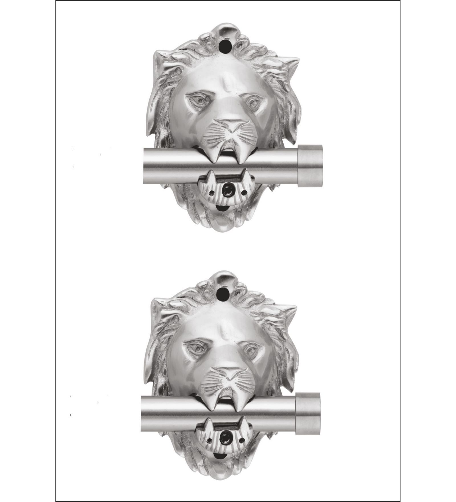 Buy CME Color of Heaven Lion Motif 4-piece Curtain Pole Set Online ...