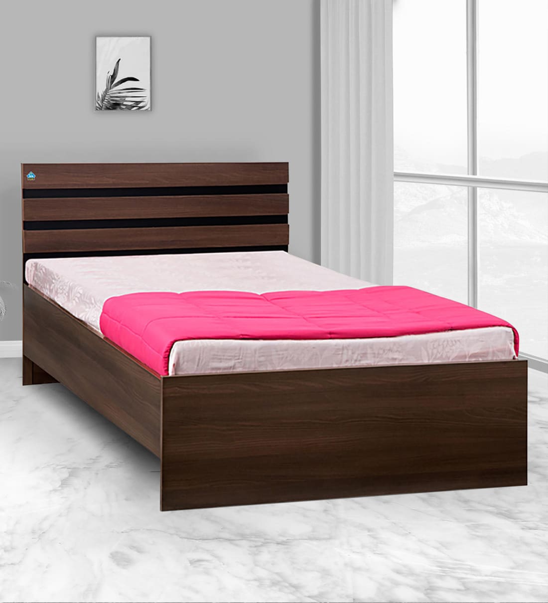 Buy Cocoa Single Bed in Black & Acacia Dark Matt Finish Online ...