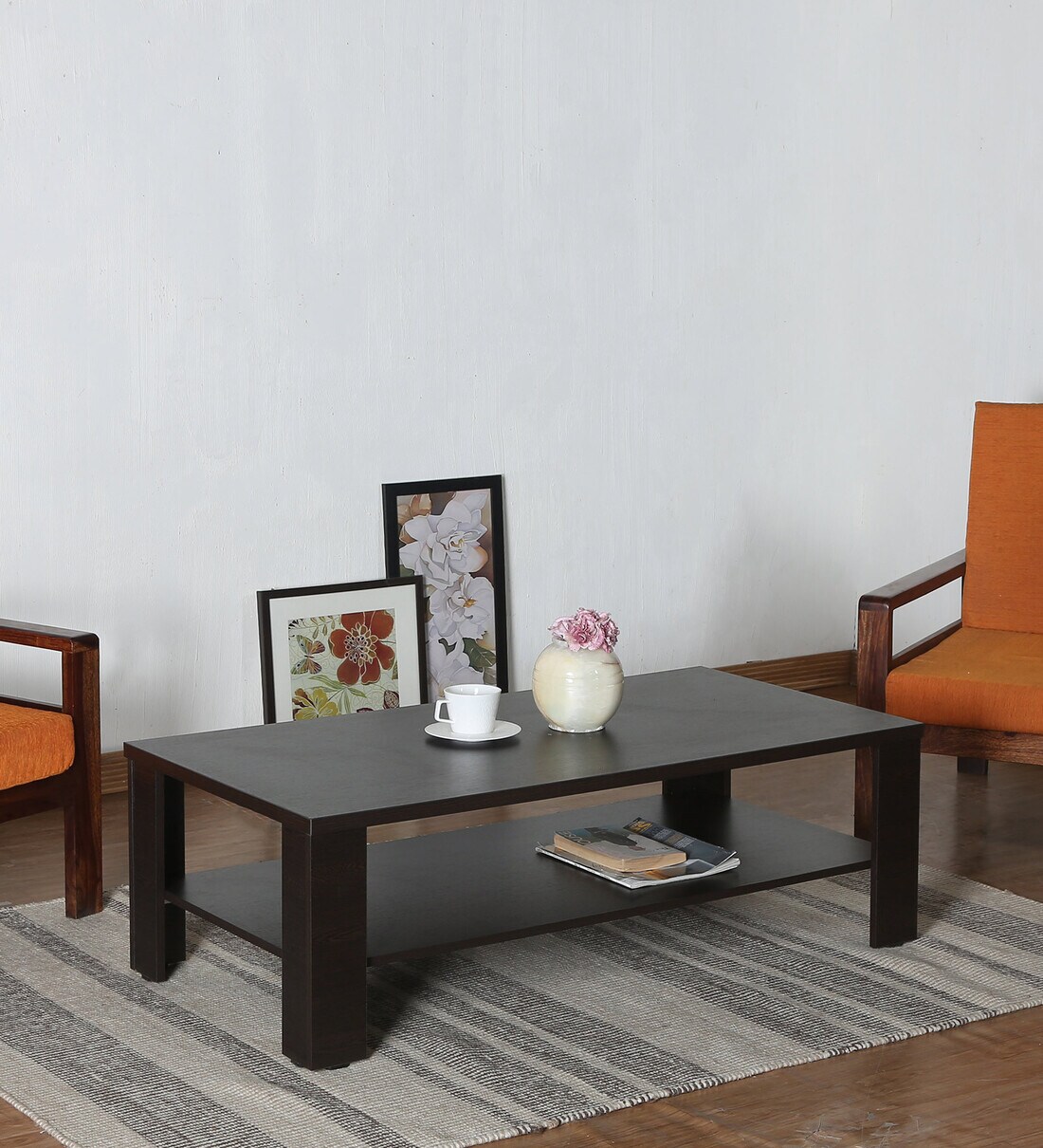 Buy Kayla Large Coffee Table in Wenge Finish by Crystal Furnitech ...