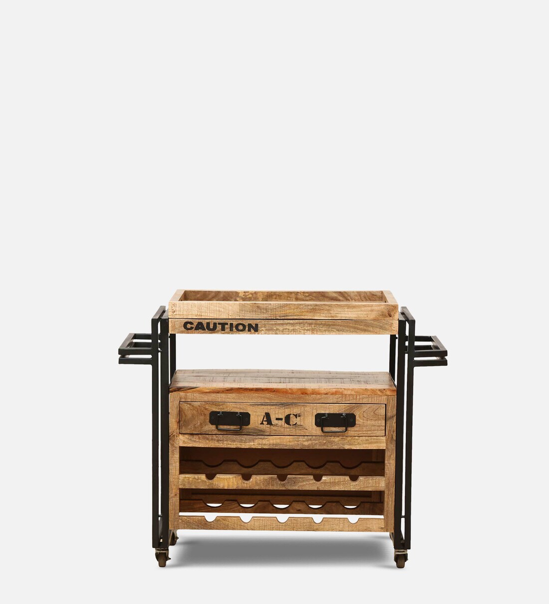 Buy Coleman Solid Wood Bar Trolley in Natural Finish at 35% OFF by ...