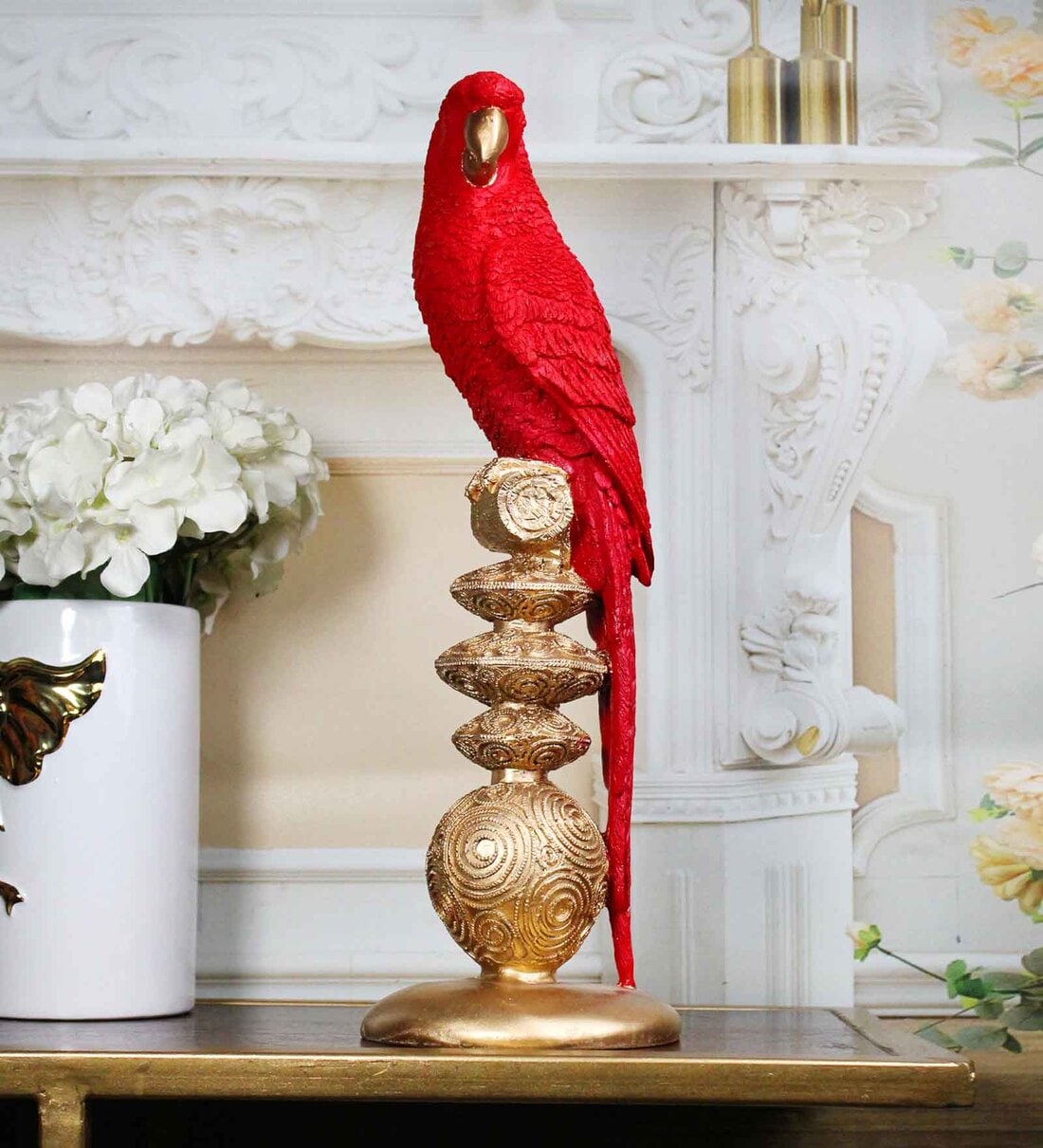 Buy Colorful Parrot Red Polyresin Figurine at 18% OFF by The White Ink ...
