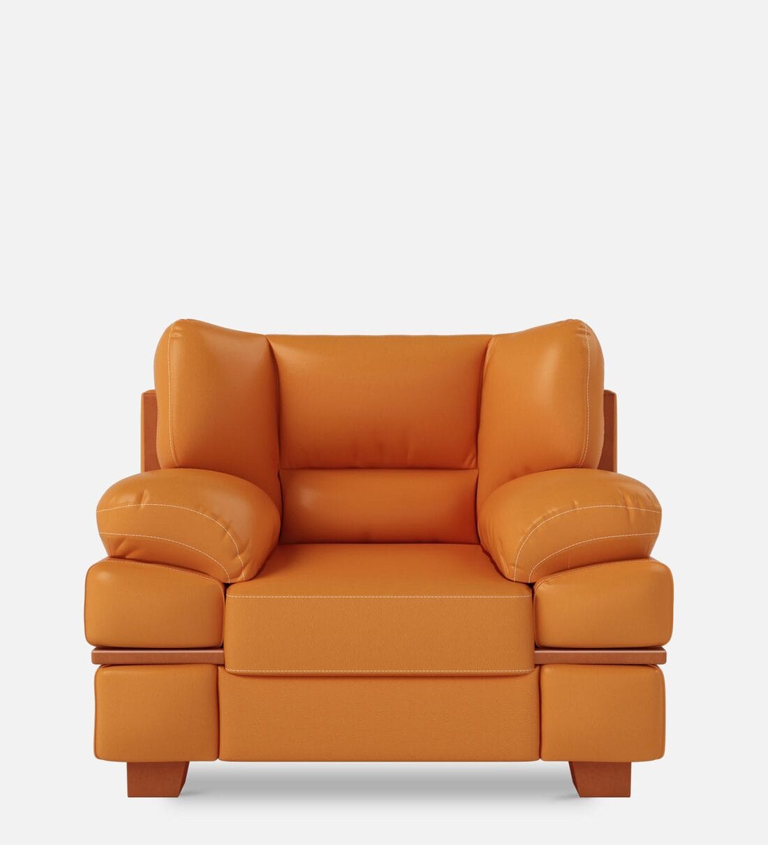 Buy Conforto Leatherette 1 Seater Sofa in Tan Brown Colour by Godrej ...