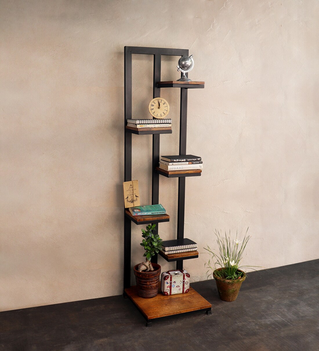 Buy Connor Metal Book Shelf in Black & Teak Finish at 51% OFF by ...