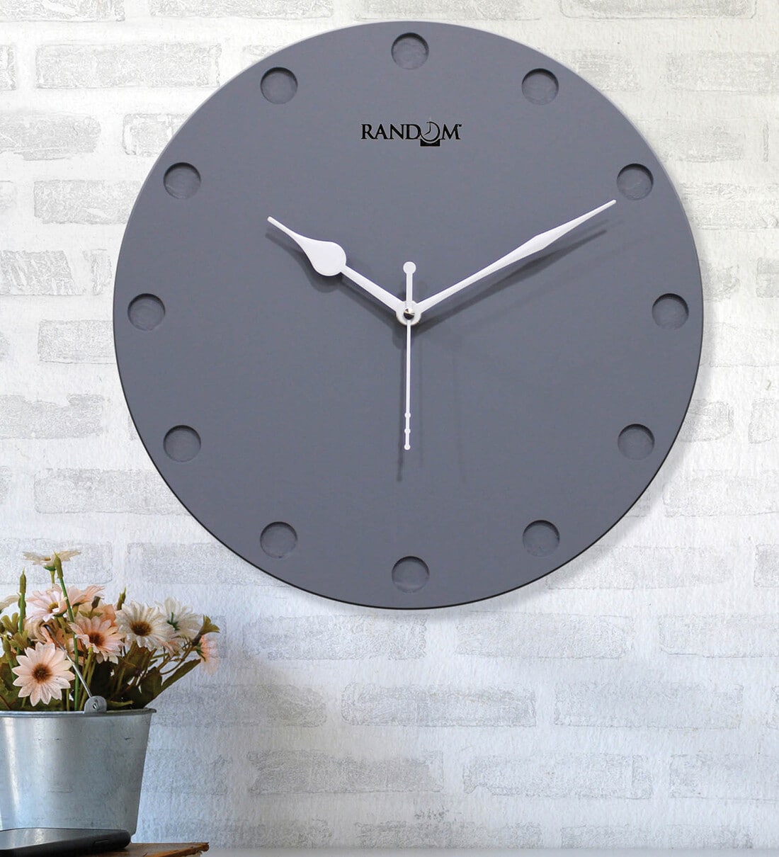 Buy Grey Contemporary 10.5 Inch Analog Wall Clock at 3% OFF by Random ...