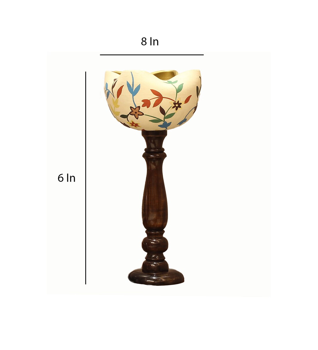 Buy Contemporary Flower Mashal Multicolor Wood Table Lamp By Radhika ...