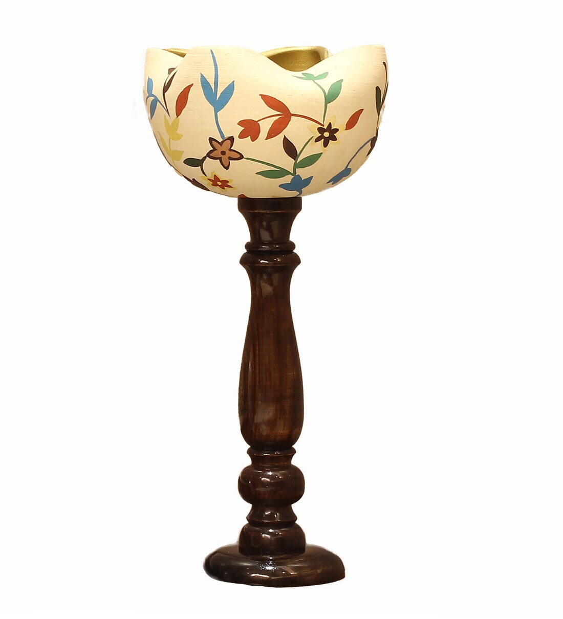 Buy Contemporary Flower Mashal Multicolor Wood Table Lamp By Radhika ...