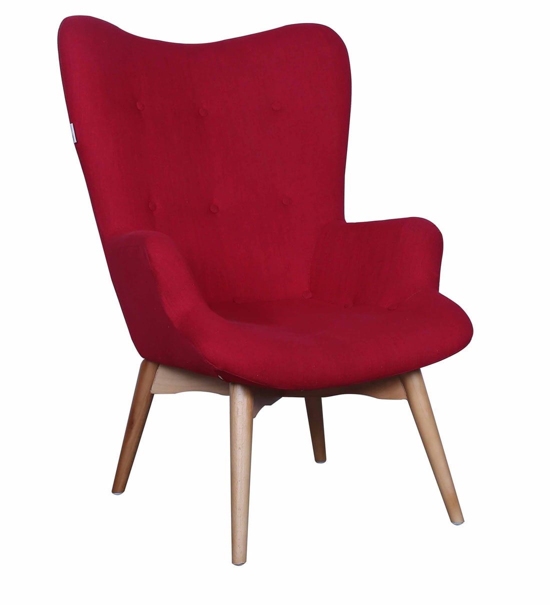 Buy Contour Wing Chair in Red Colour by Furnitech Online - Solid Color ...