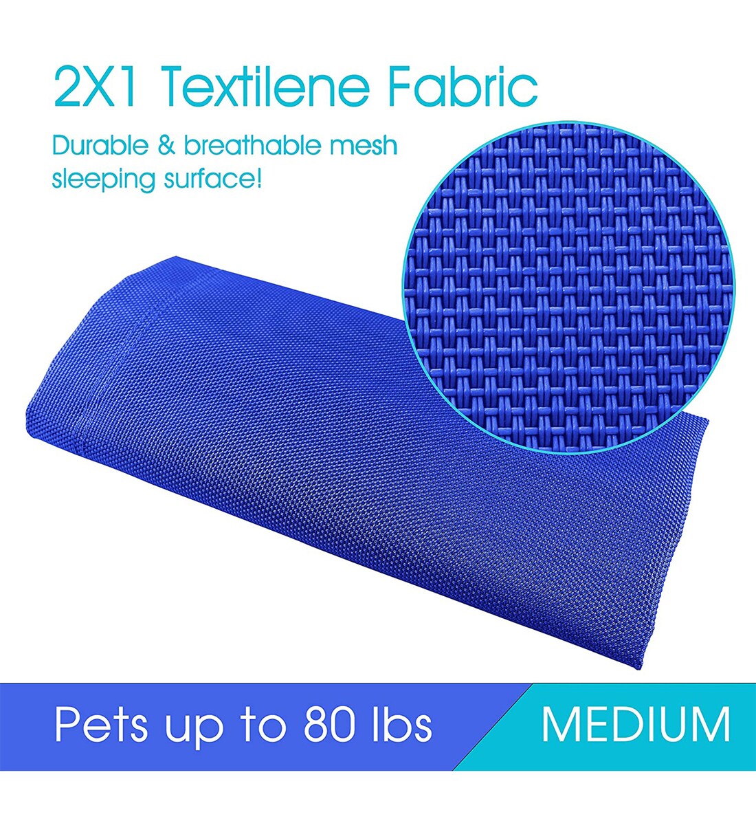 Buy Extra Large Cooling Elevated Dog Bed in Blue Colour by KUTKUT ...