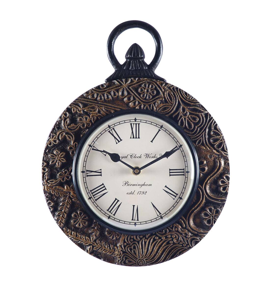 Buy Copper & Black Wood Traditional Wall Clock Online - Traditional ...