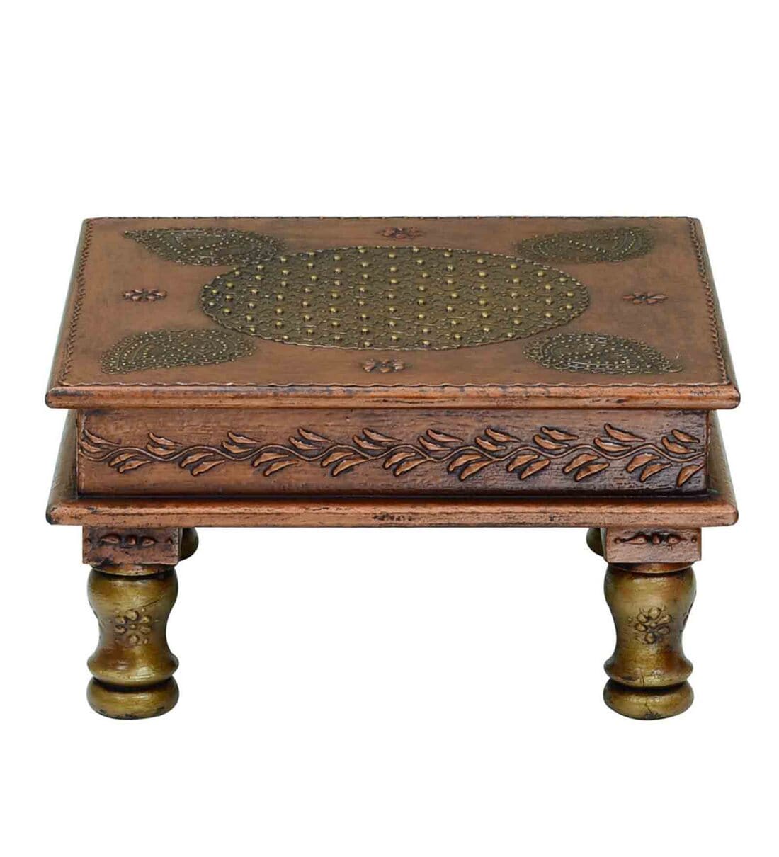 Buy Copper Finish Chowki By Craft Tree Online - Chowkies - Spiritual ...