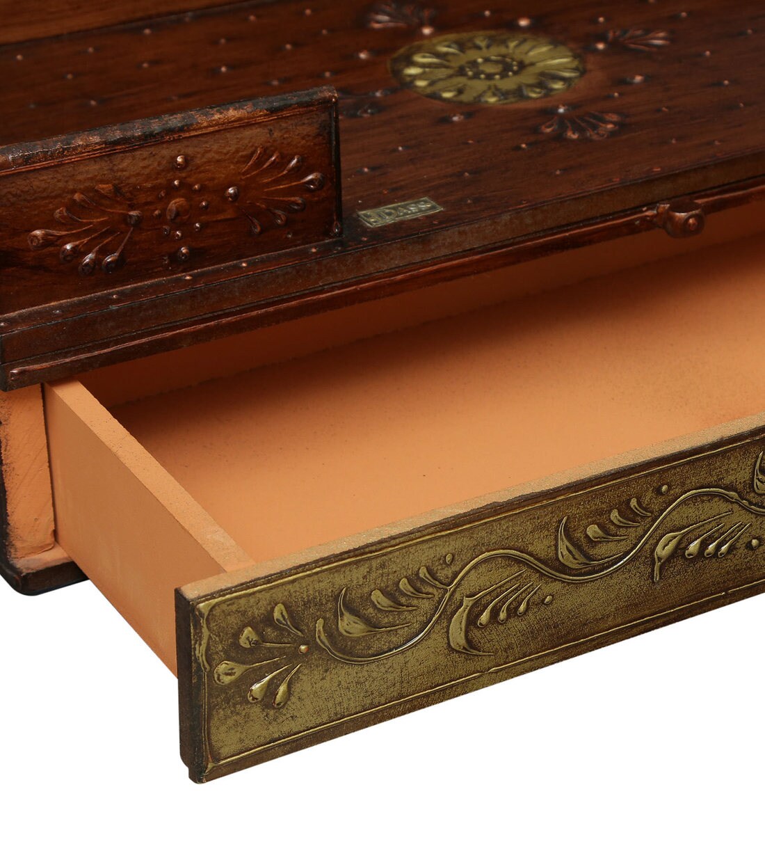 Buy Copper Pine Wood Pooja Mandir Without Door By D Dass Online - Pooja ...