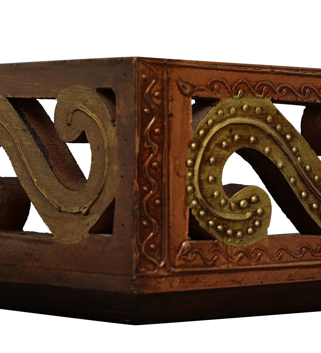 Buy Copper Pine Wood Pooja Mandir Without Door By D Dass Online - Pooja ...