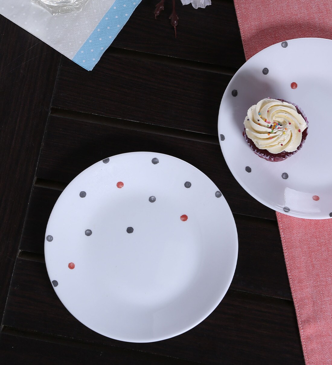 Buy Corelle Vive Range Polka Dottie Small Plates, Set of 6 Online ...