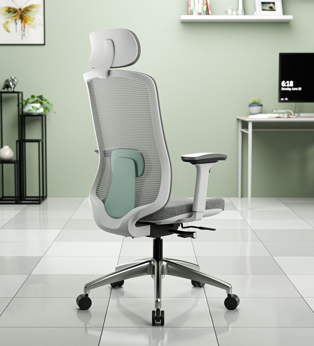 Buy Cosmos Pro Office Chair in Green & Grey Colour at 50% OFF by Green ...
