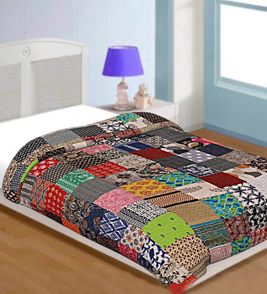 Buy Cotton 200 GSM AC Room Single Bed Quilt By Jaipur Fabric Online