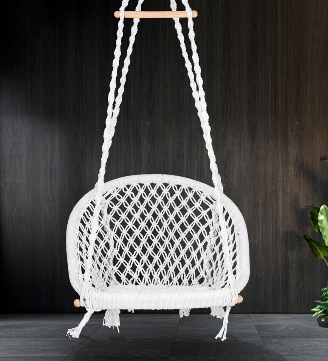 Buy Fabric D shape Swing in White Colour at 10% OFF by Patiofy | Pepperfry