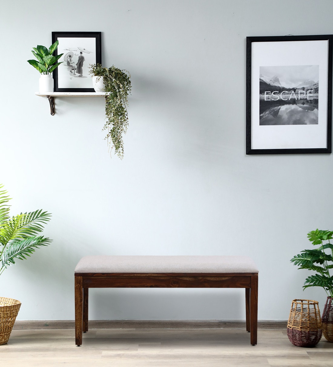 Buy Cagliari Sheesham Wood Bench In Provincial Teak Finish Online ...