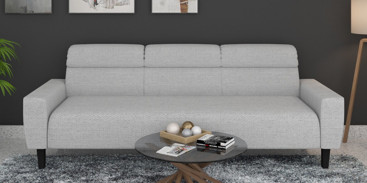 Buy Collins Fabric 3 Seater Sofa in Grey Colour by Varanda Woods Online ...