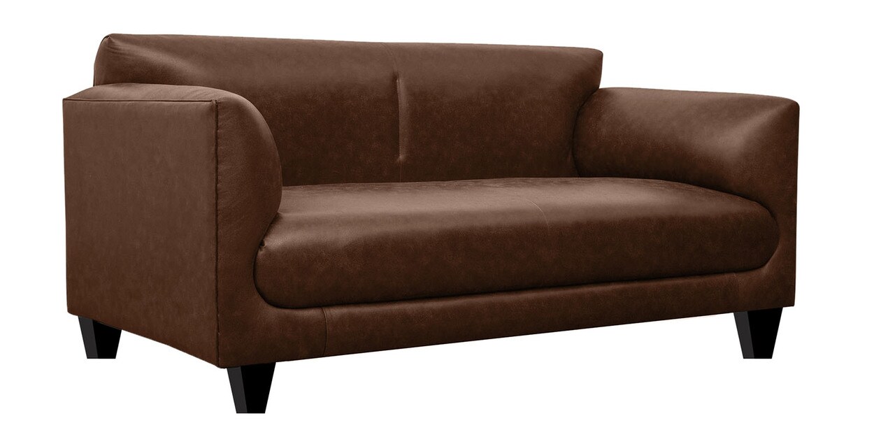 Buy Convi Leatherette 2 Seater Sofa in Lama Brown Colour by Febonic ...