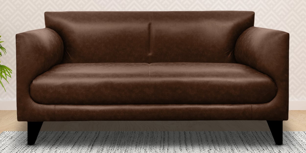 Buy Convi Leatherette 2 Seater Sofa in Lama Brown Colour by Febonic ...