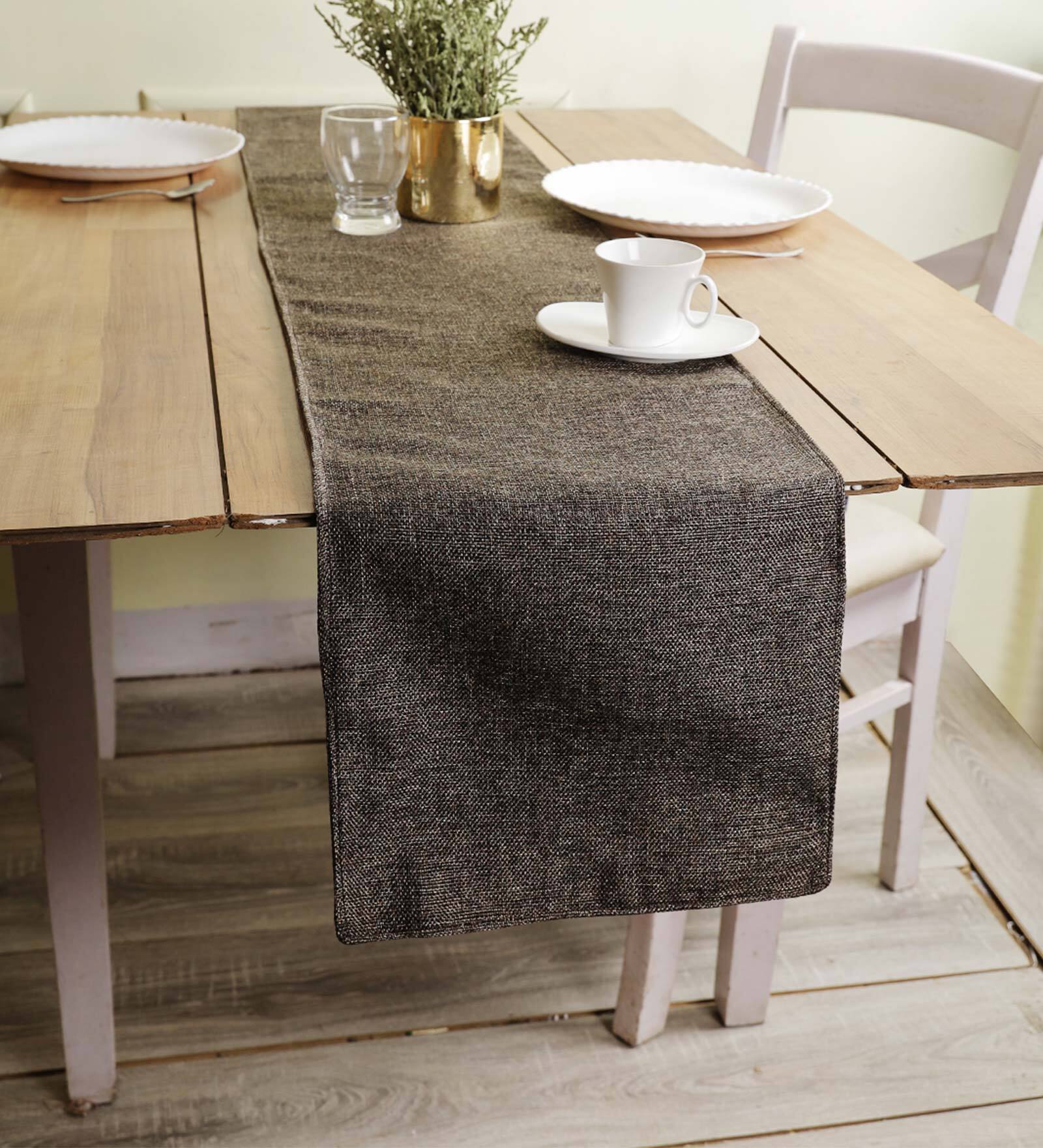 Buy Premium (36x12) Coffee Brown Jute Table Runner at 60% OFF by The ...