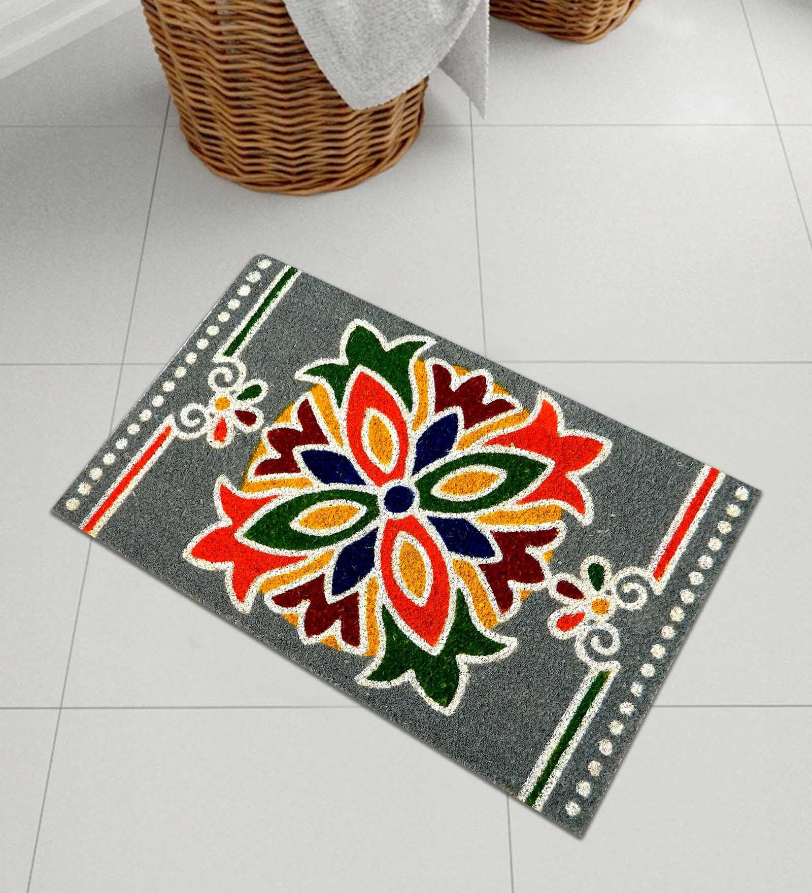 Buy Grey Traditional Coir & PVC 30 x 18 Inches Anti Skid Door Mat at 20 ...