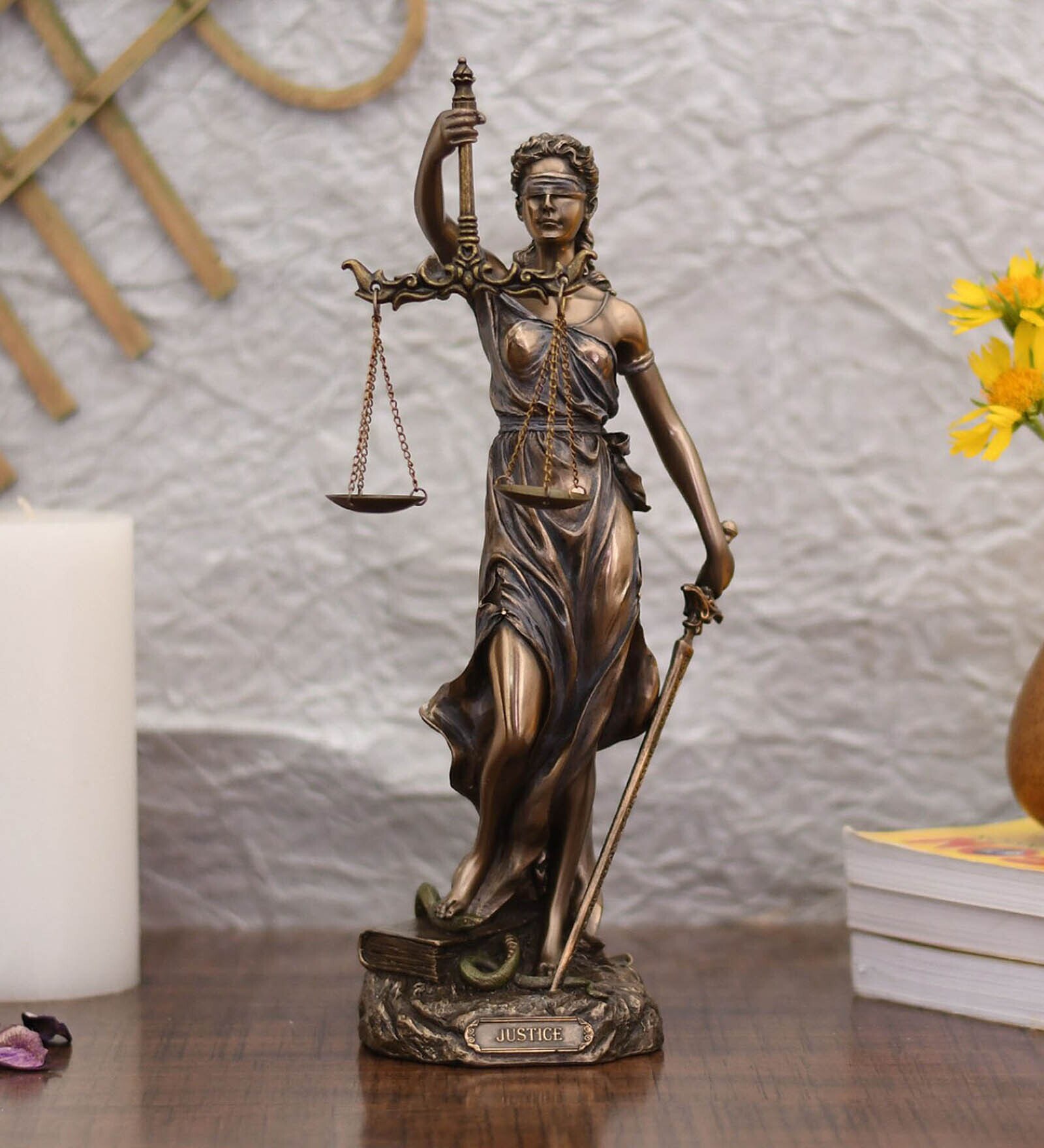 Buy Cold Cast Bronze 11 Inch Bronze Justice Lady Idol at 32% OFF by ...