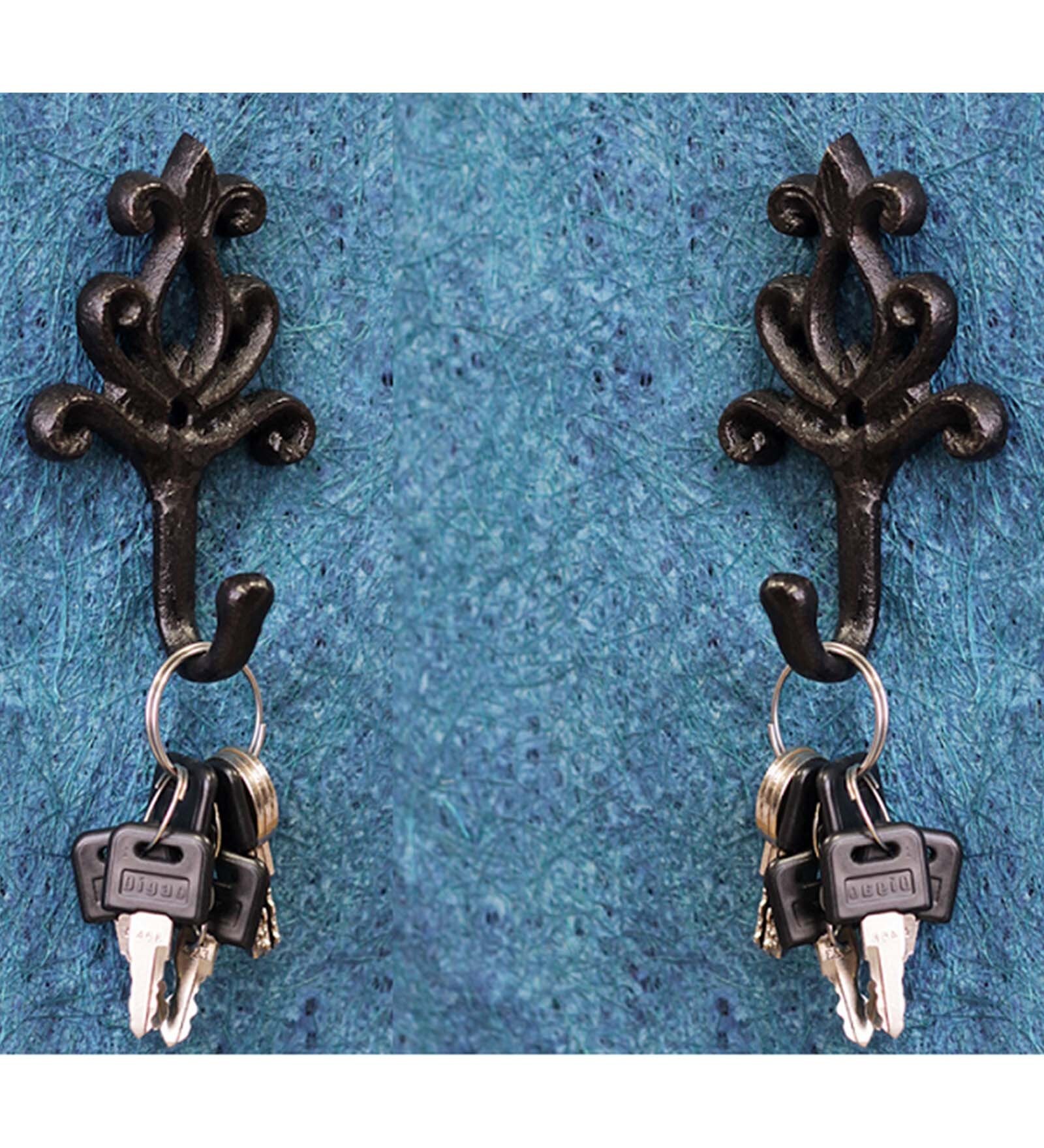 Buy Metal Finish Cast Iron Hook - Set of 2 by Color Palette Online ...