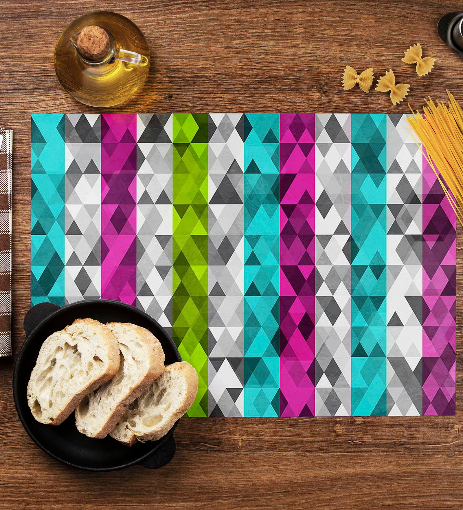 Buy Color Triangles Multicolor (18 x 12) Cotton Canvas (Set of 6) Table ...