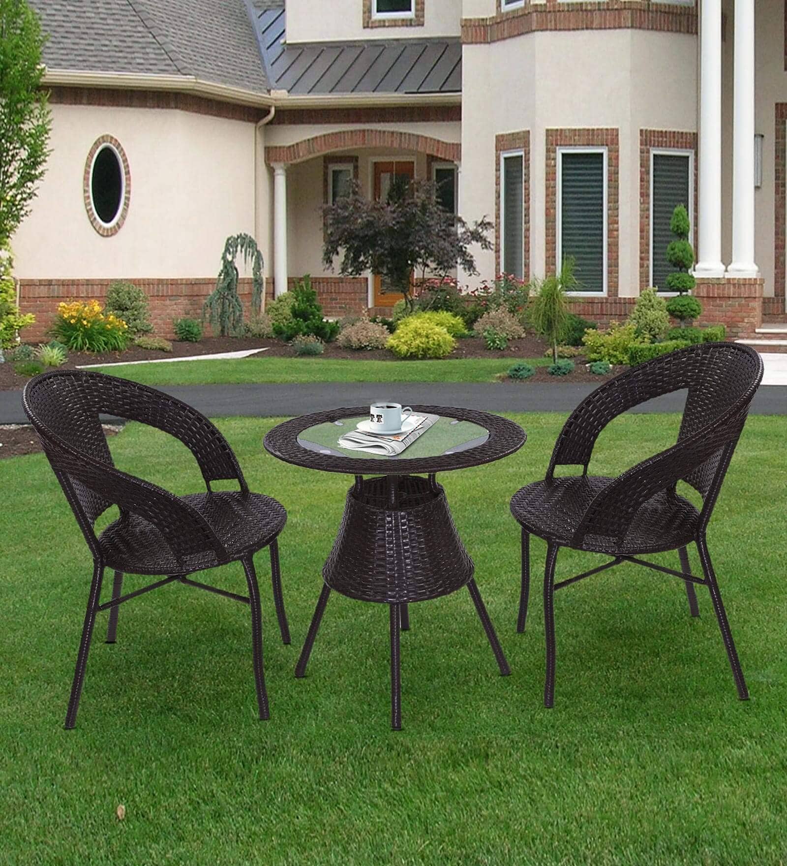 Buy Compact 2 Seater Outdoor Set in Mocha Brown Colour by Aura Online ...
