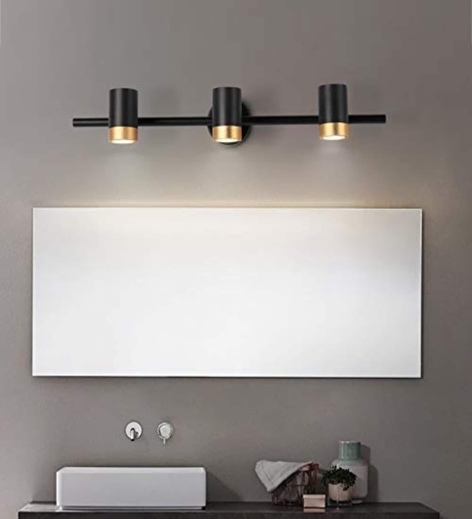 Buy Connor 460mm Triple Spot Mirror Light Black & Gold Body Warm White ...