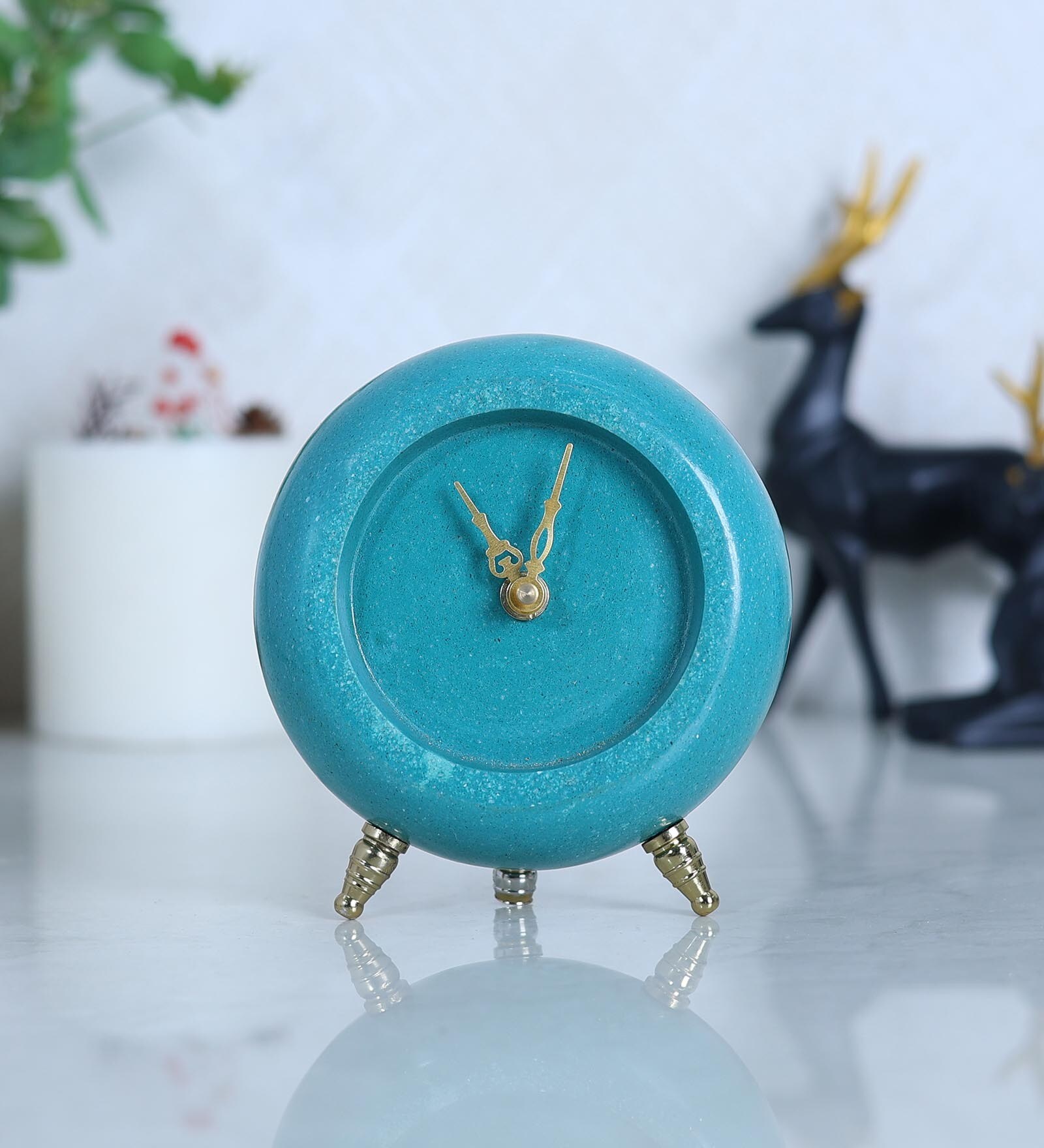 Buy Contemporary Turquoise Stone Table Clock at 25% OFF by POSH N PLUSH ...