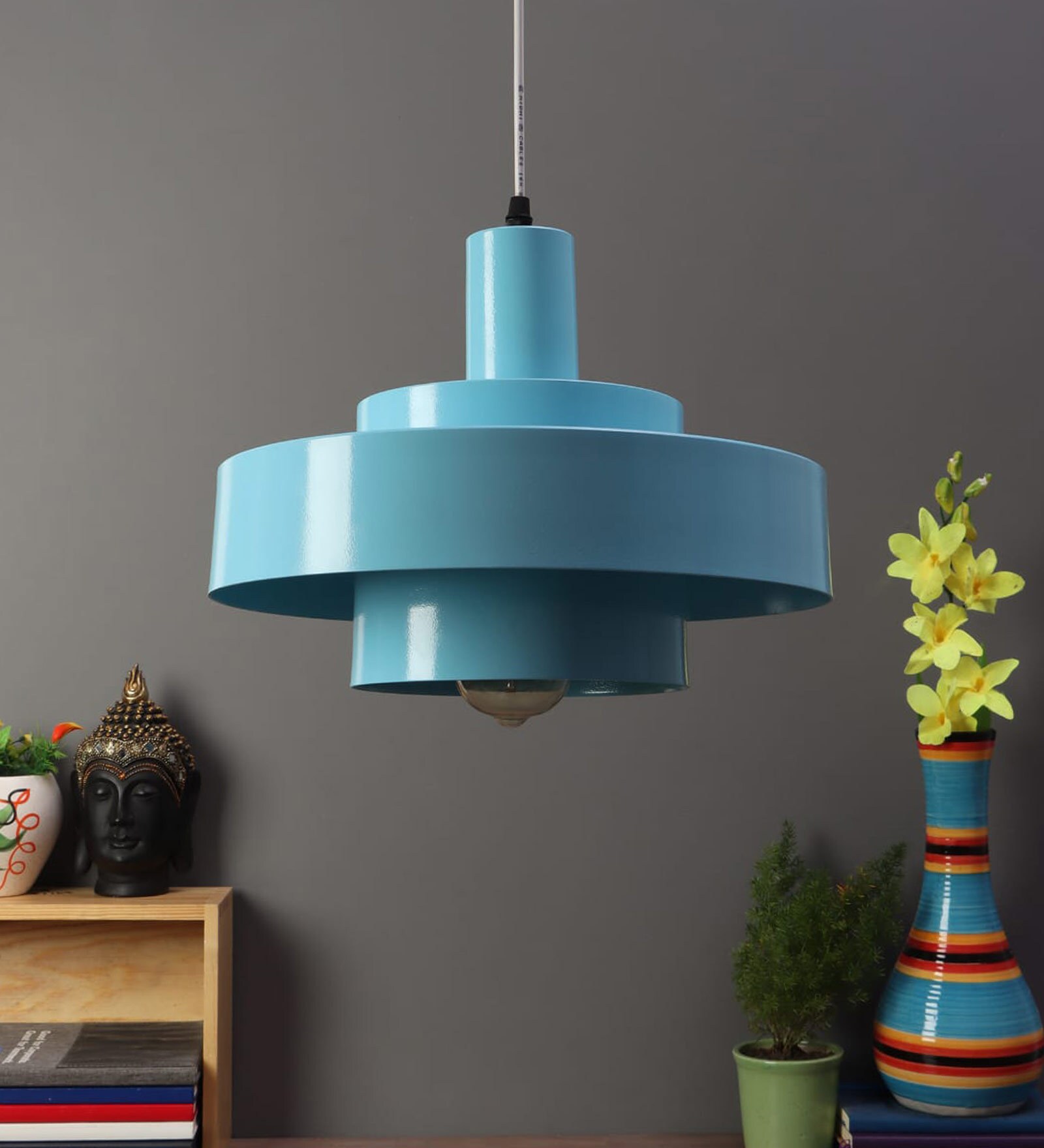 Buy Cool Blue Aluminum Single Hanging Light at 31% OFF by Moni Lights ...